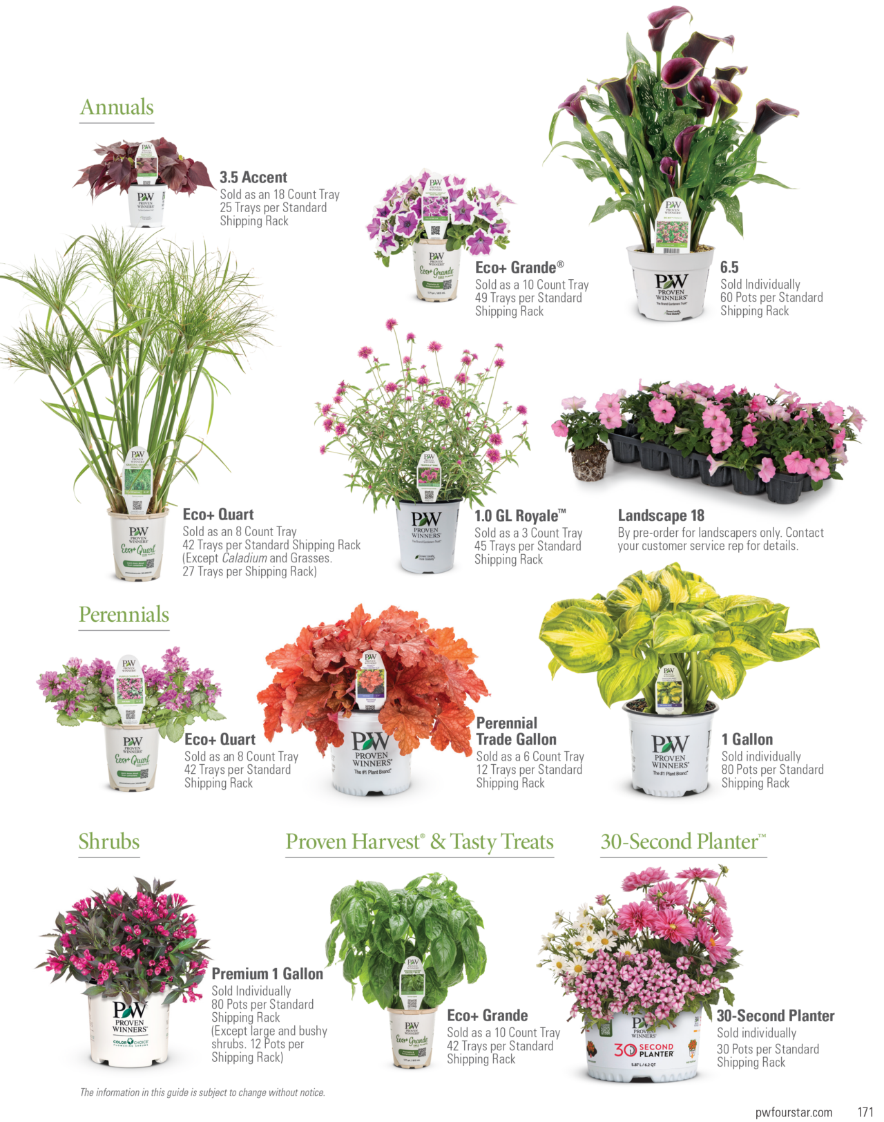Sizes & Containers - Landscaper Supplier of Proven Winners